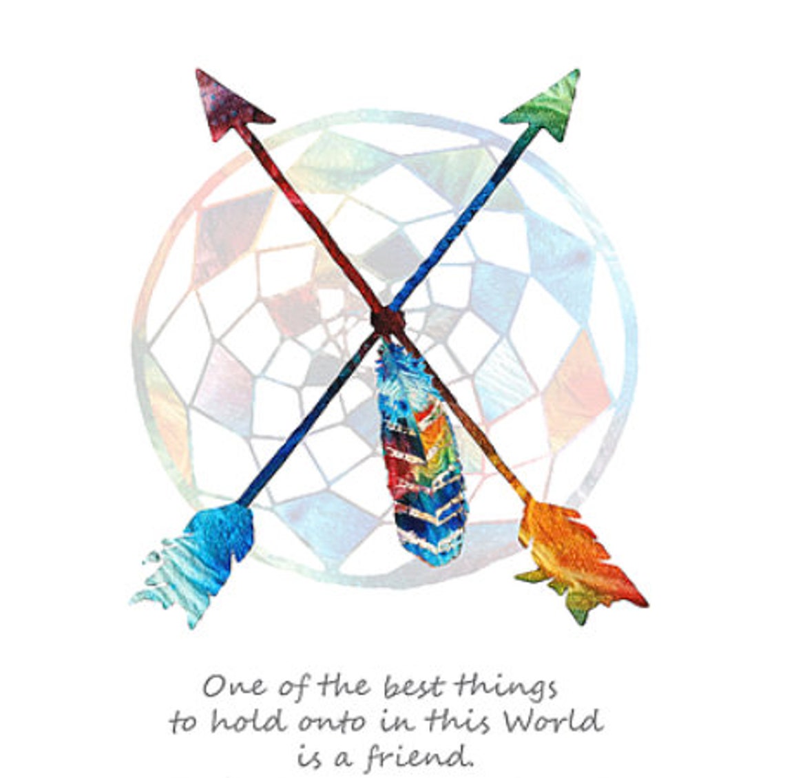 Colorful Friendship Symbol Art Best Friends BFF Blessing | Etsy