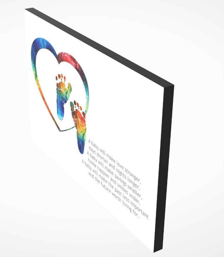 Colorful Baby Feet Family Art Love Toes Poem Prayer Loving New | Etsy