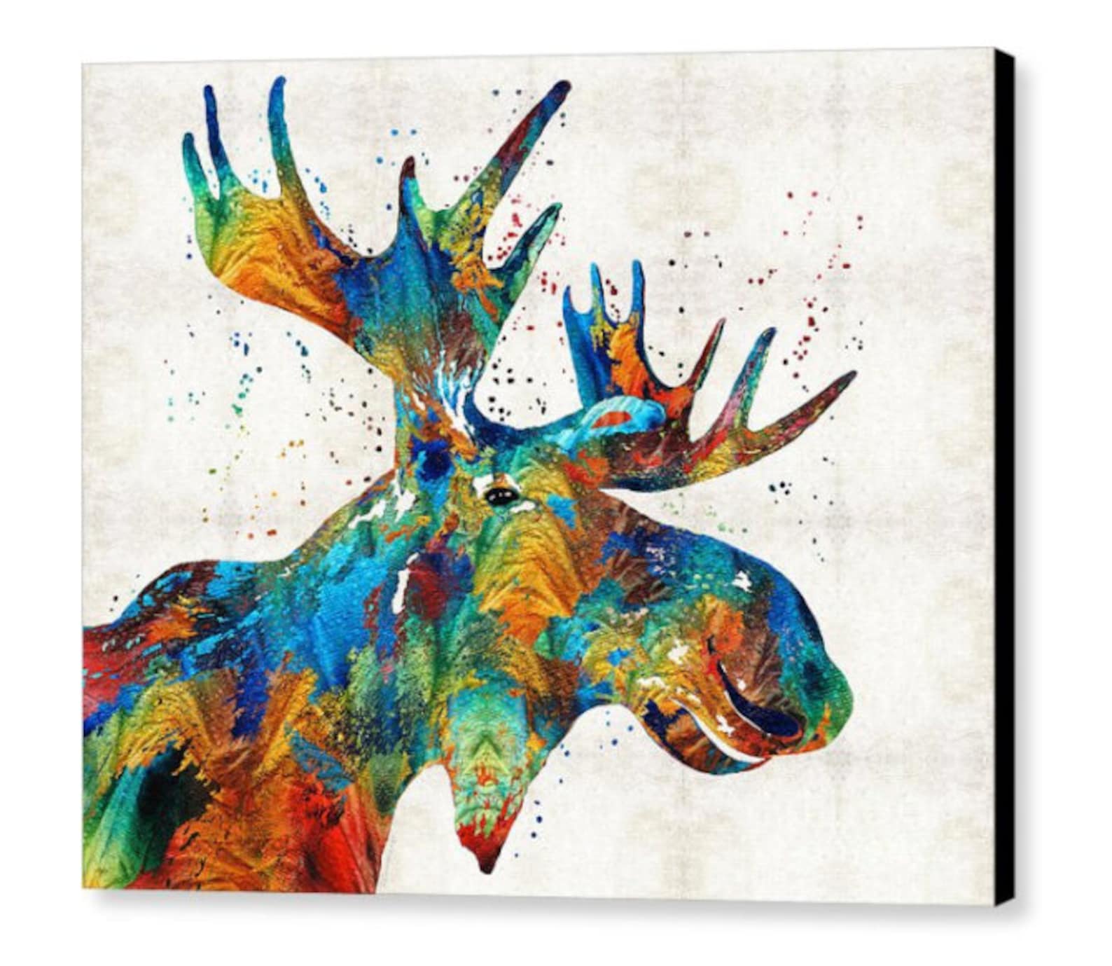 Colorful Moose Animal Art PRINT From Painting Big Game Animal - Etsy