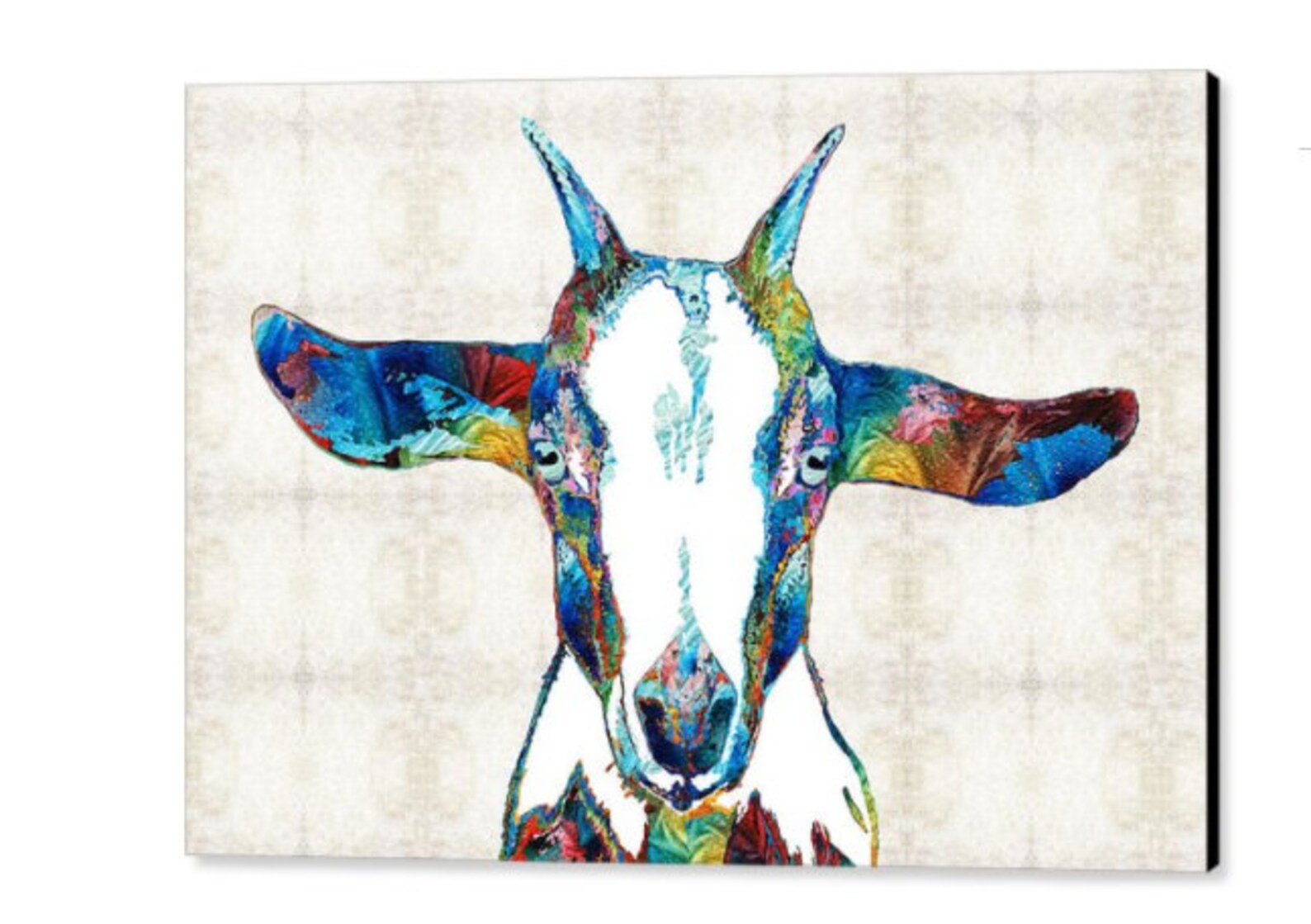 Colorful Goat Art PRINT From Painting Farm Animals Primary Colors Fun ...