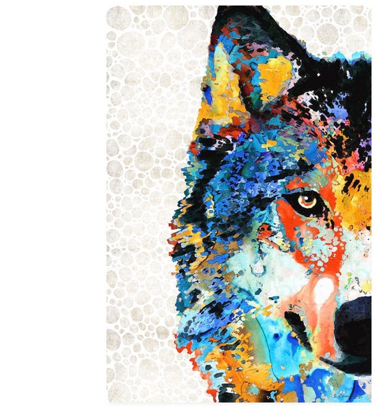 Dibujos De Lobos De Colores