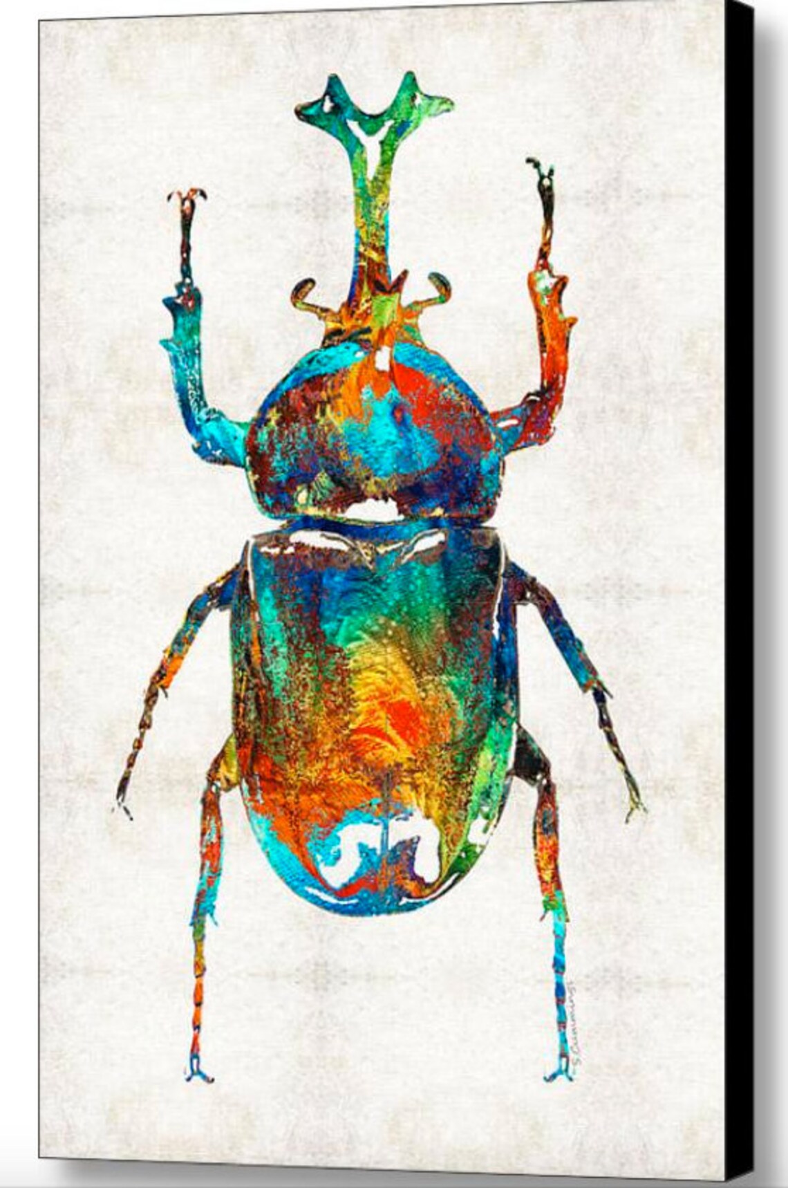 Colorful Beetle Scarab Art Bug Egyptian PRINT From Painting | Etsy