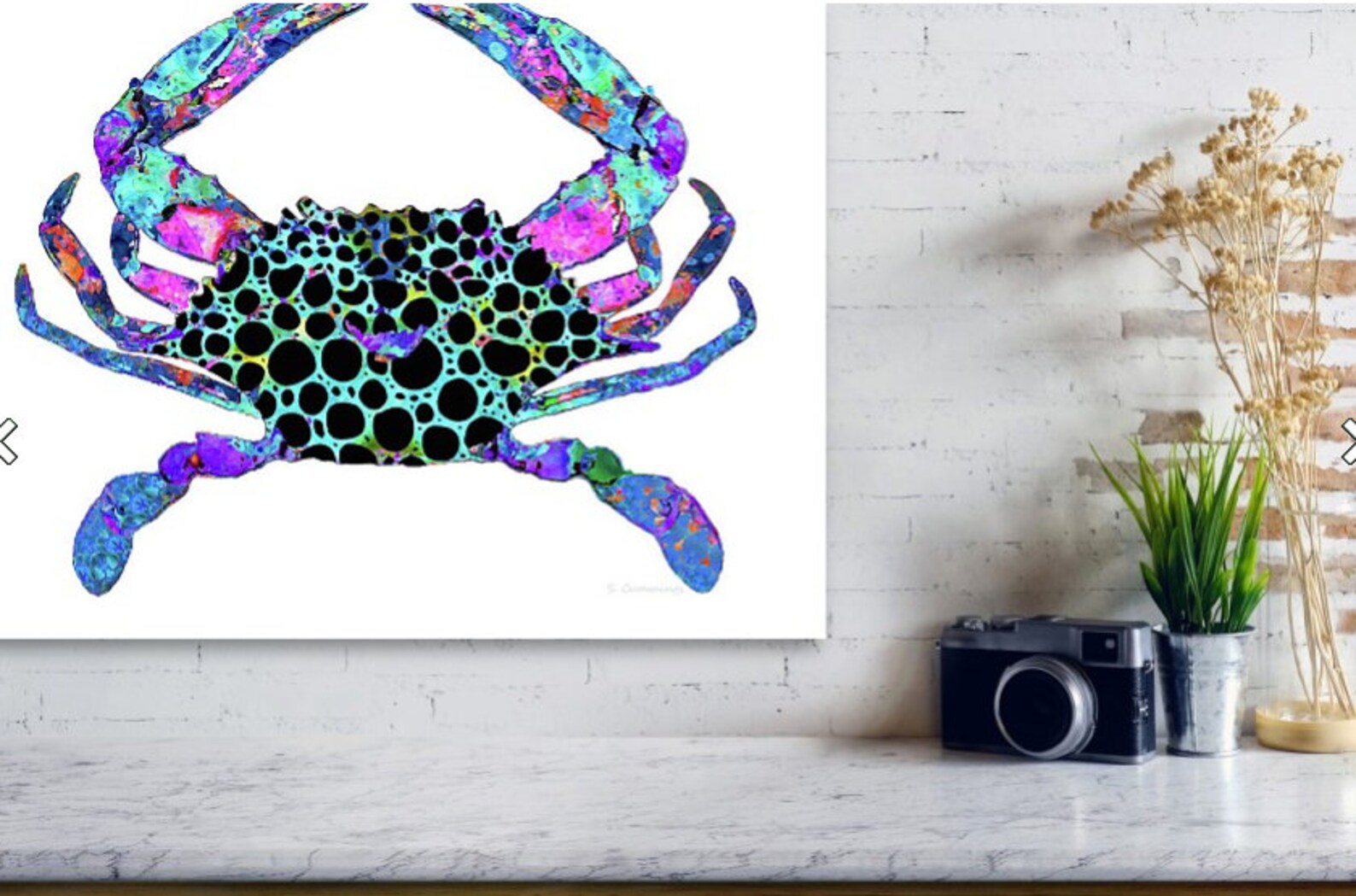 Colorful Crab Art PRINT From Painting Beach Ocean Sea Tropical - Etsy