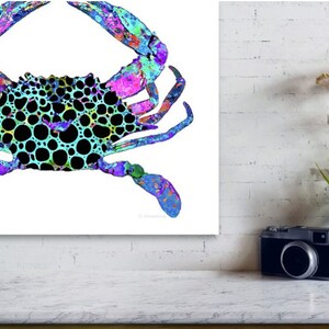 Colorful Crab Art PRINT From Painting Beach Ocean Sea Tropical Decor ...
