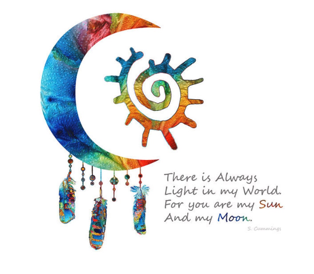 Colorful Native American Art PRINT From Painting Primary Colors Feather ...