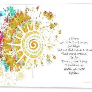 Colorful Sun Symbol Art Grief Comforting PRINT Loss of A Loved One ...