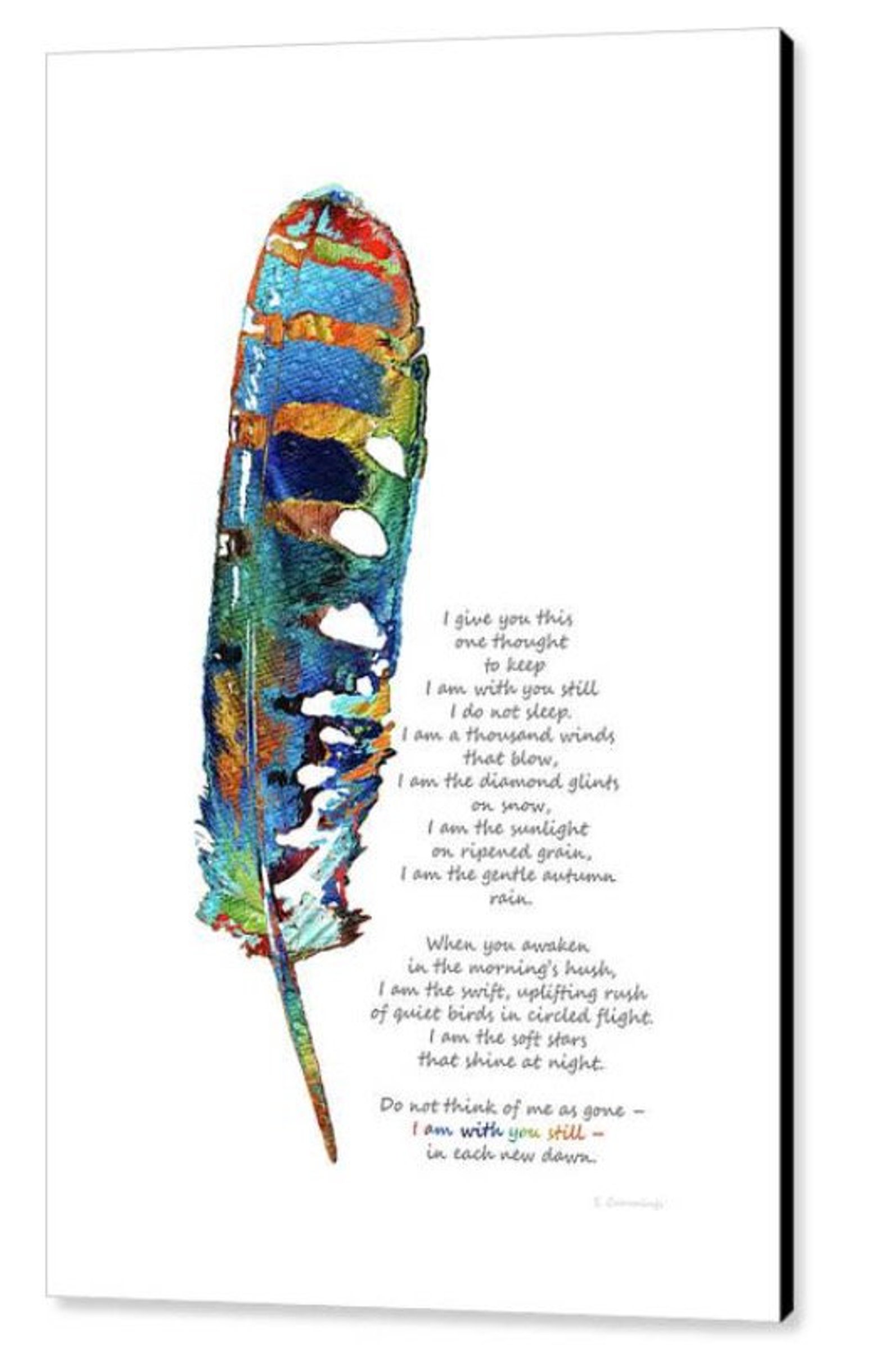 Colorful Feather Art Grief Comforting PRINT Native American Indian ...