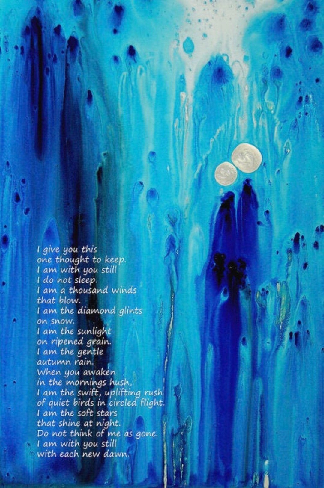 Colorful Blue Sympathy Art Uplifting Prayer PRINT Frm Painting ...