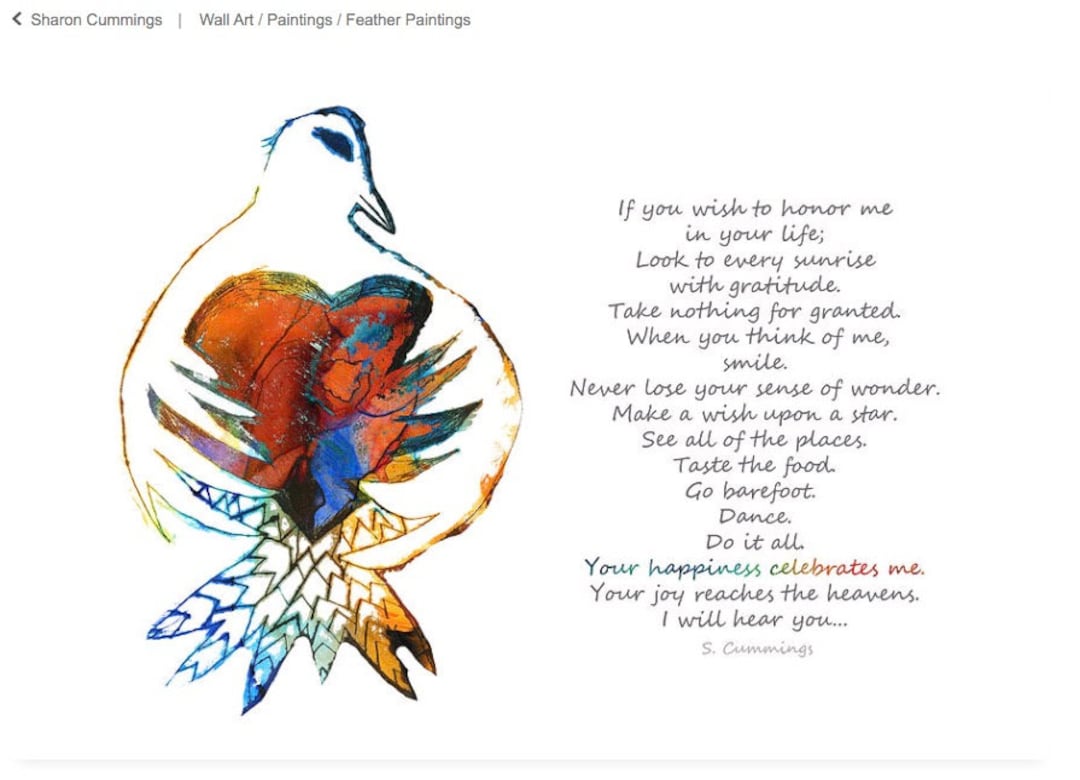 Colorful Bird White Dove Art Grief Comforting PRINT Celebration of Life ...