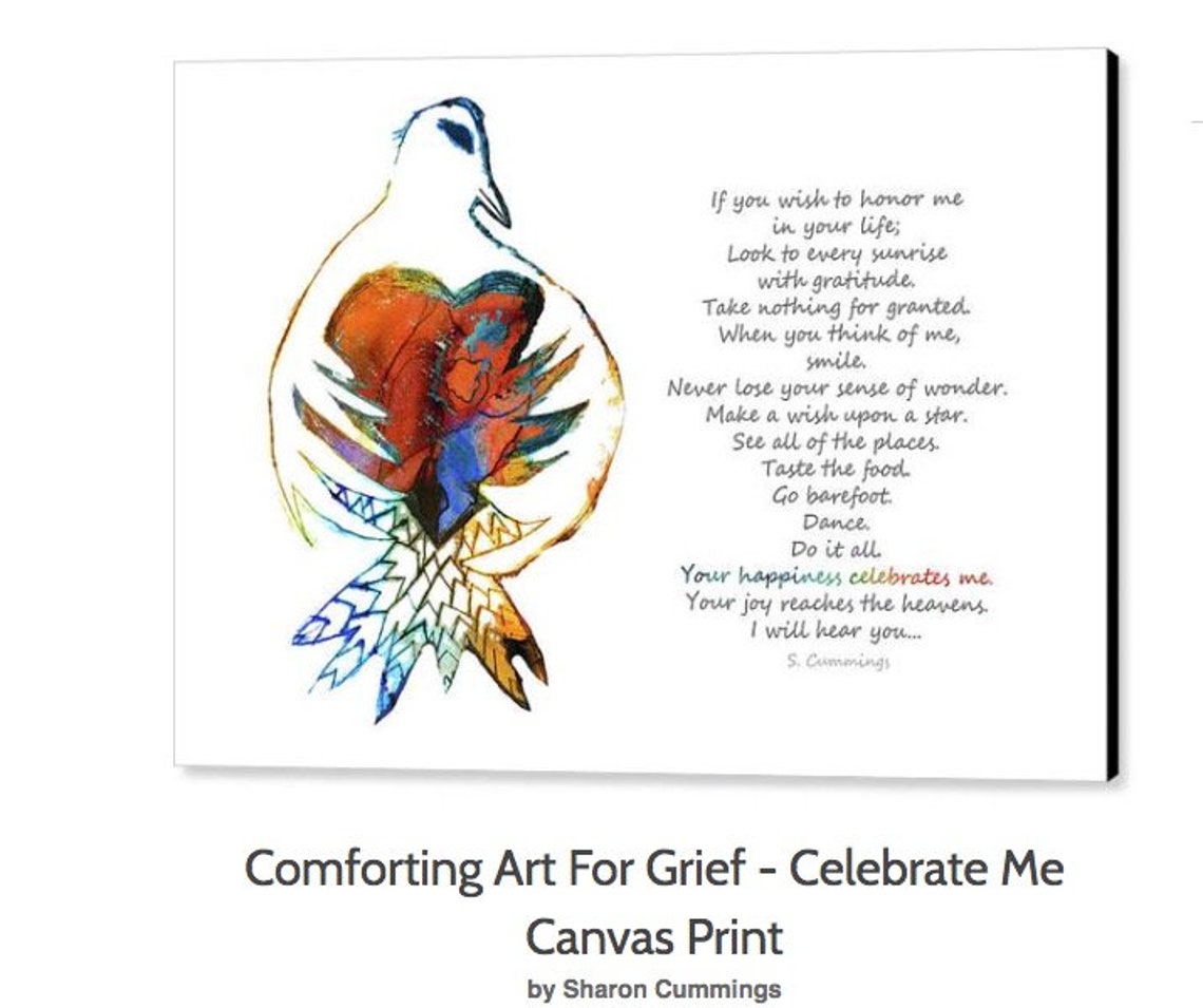 Colorful Bird White Dove Art Grief Comforting PRINT Celebration of Life ...