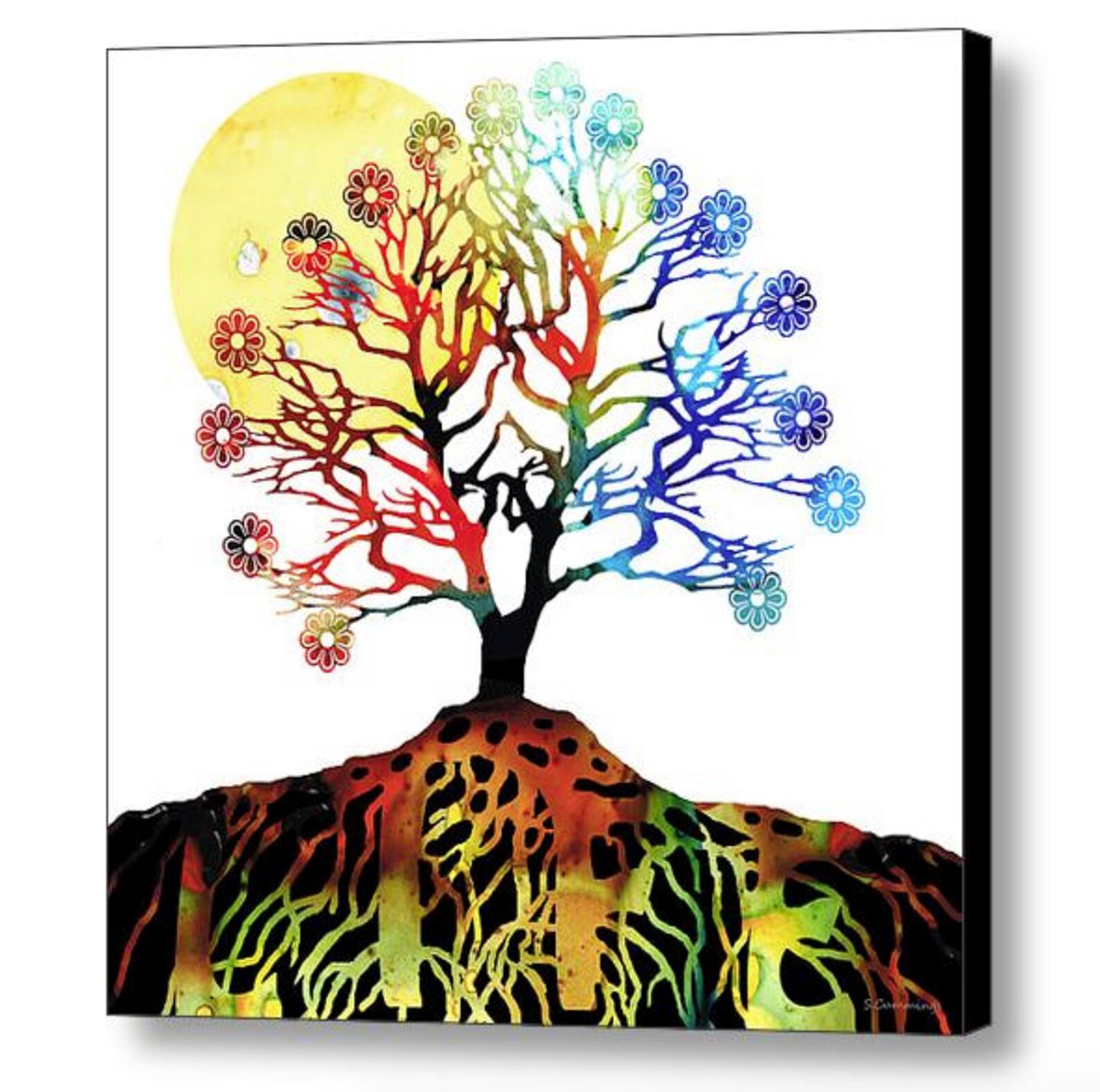 Colorful Tree of Life Art PRINT From Painting Primary Colors - Etsy