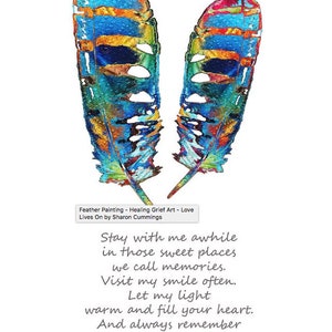 Colorful Feather Art PRINT Native American Condolences CANVAS Missing ...