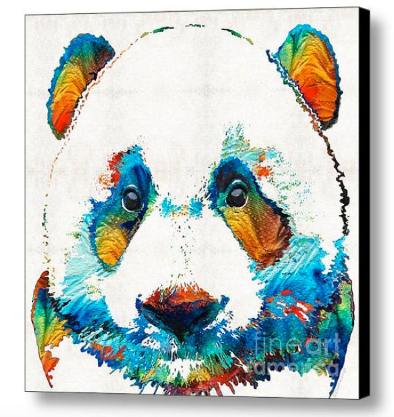 Colorful Panda Bear Animal Art PRINT from Painting Primary | Etsy