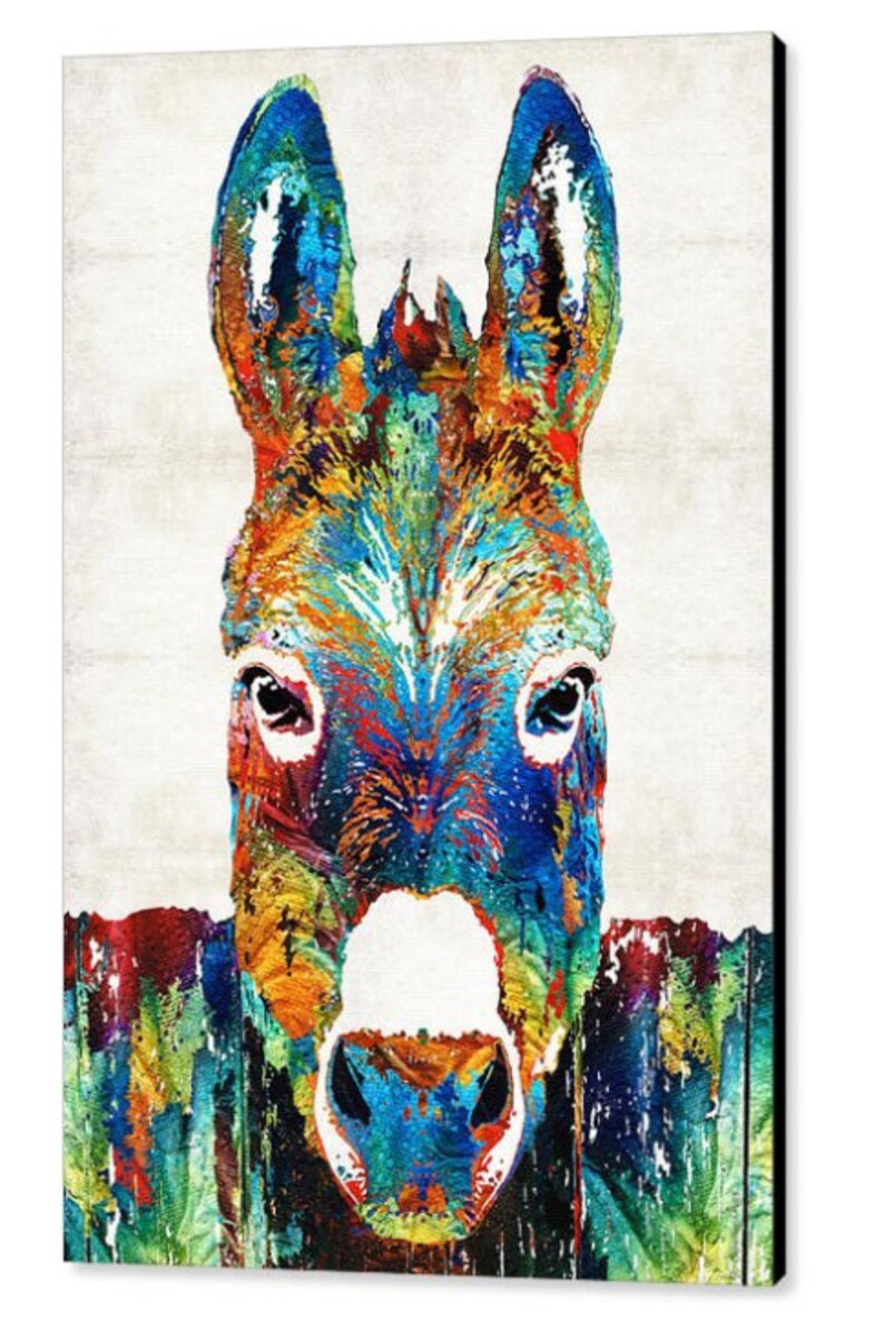 Colorful Donkey Animal Art PRINT From Painting Mule Kids Farm - Etsy