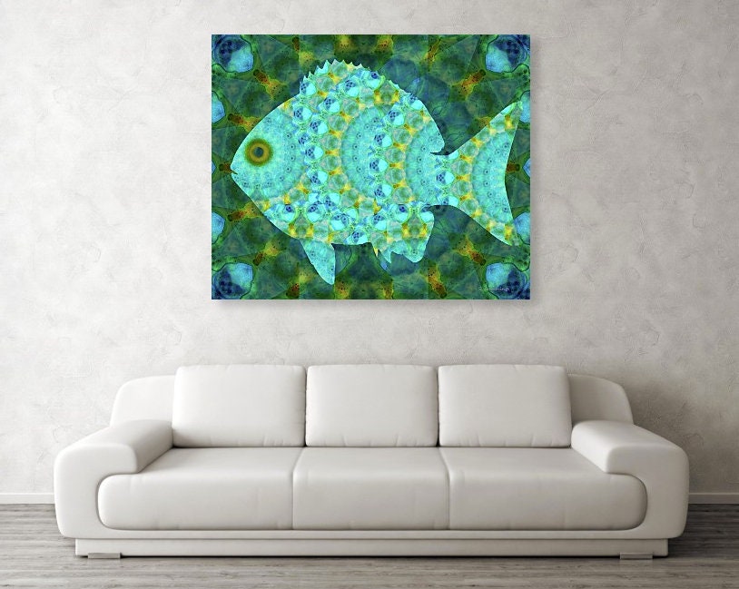 Colorful Nautical Beach Fish Art PRINT from Painting Beachy | Etsy
