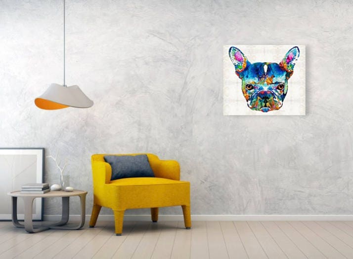 French Bulldog Art PRINT Colorful Dog Animal Rainbow Pet | Etsy