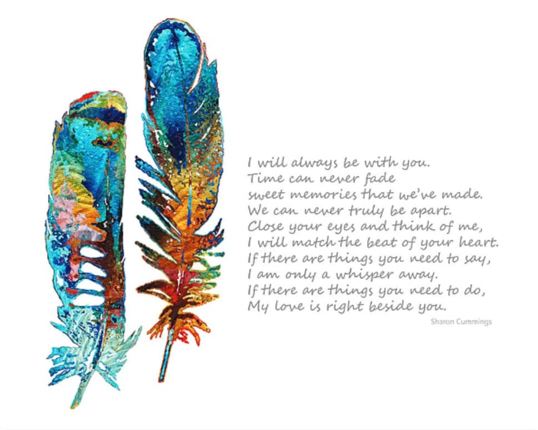 Colorful Feather Art Grief Comforting PRINT Native American Indian ...