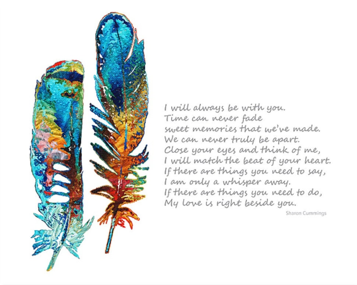 Colorful Feather Art Grief Comforting PRINT Native American Indian ...