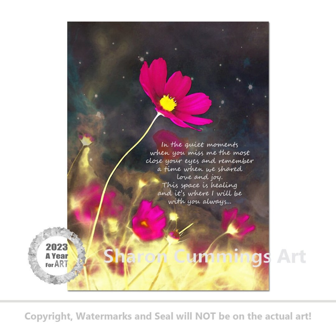 Colorful Art Grief Comforting PRINT Floral Flowers Spouse Friend Family ...