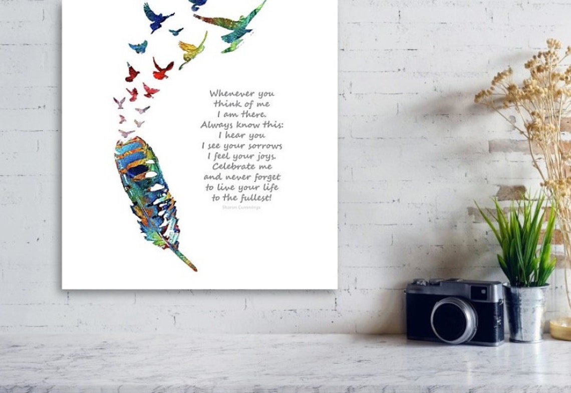 Colorful Feather Art Grief Comforting PRINT Native American Indian ...