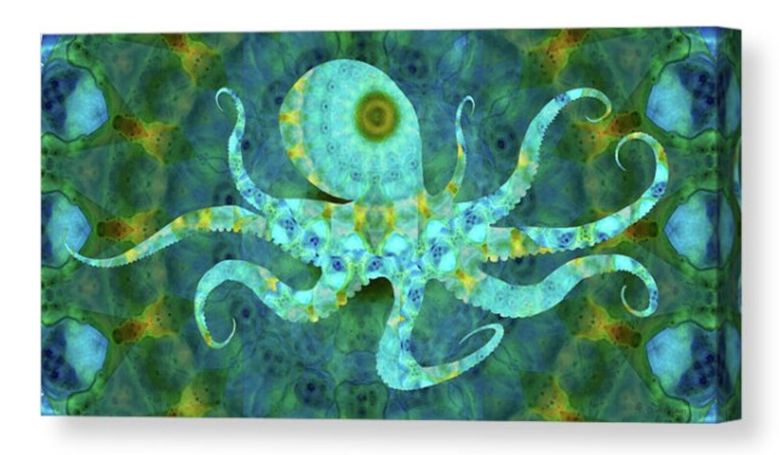 Colorful Nautical Beach Octopus Art PRINT From Painting Beachy Coastal ...