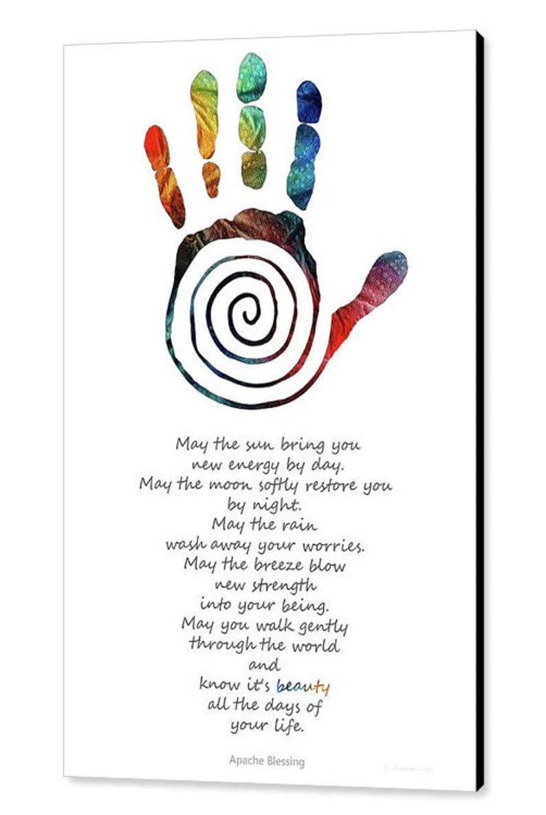 Colorful Healing Hand Symbol Art Prayer Painting Native | Etsy