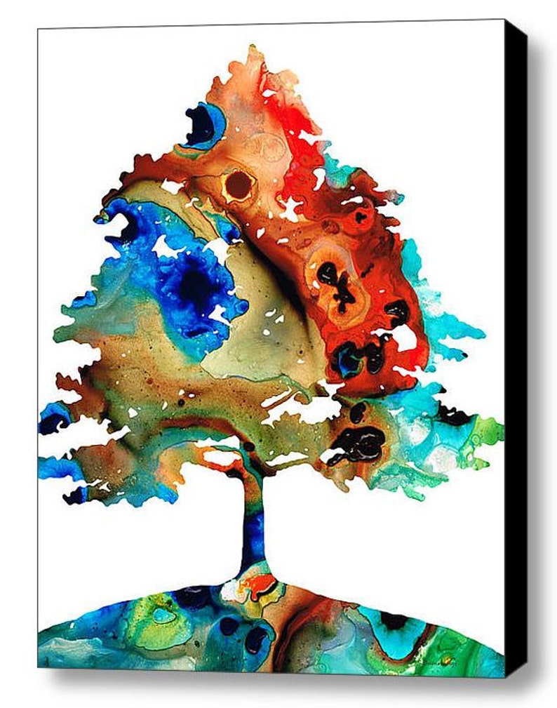 Colorful Tree Art PRINT From Painting Colorful Trees Landscape - Etsy