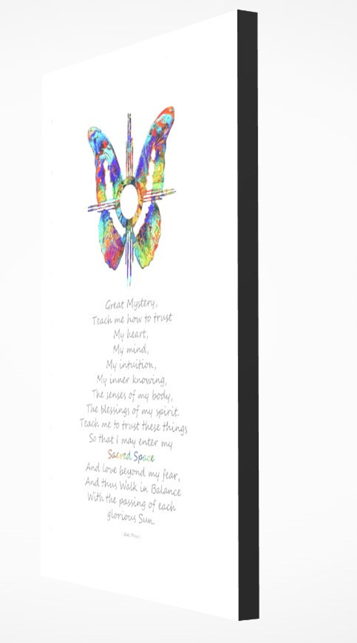 Colorful Butterfly Sun Symbol Art Lakota Prayer Painting Native ...