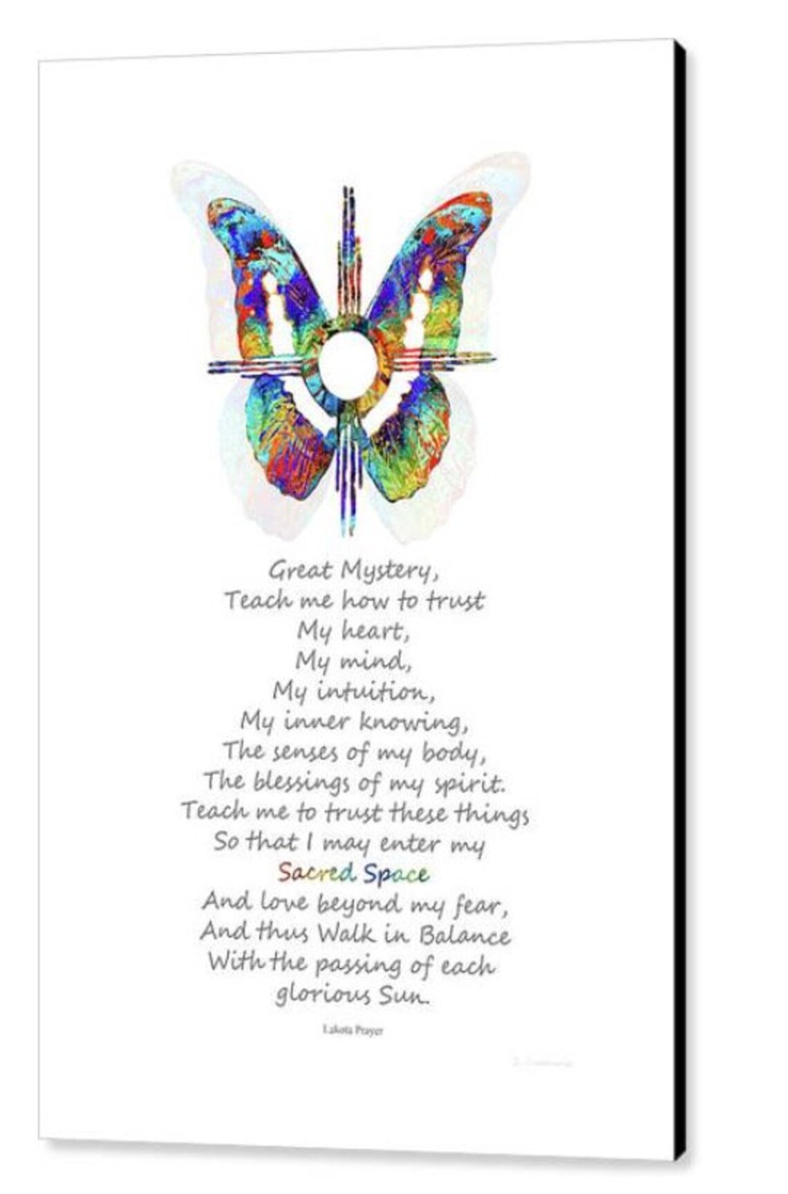 Colorful Butterfly Sun Symbol Art Lakota Prayer Painting Native ...