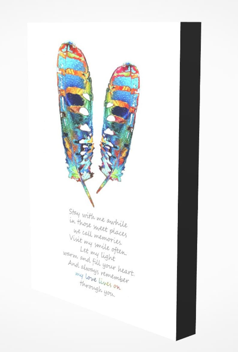 Colorful Feather Art PRINT Native American Condolences CANVAS | Etsy