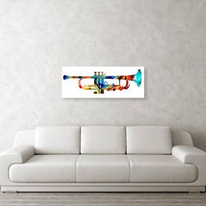 Trumpet Art PRINT From Painting Colorful Classical Music Musical ...