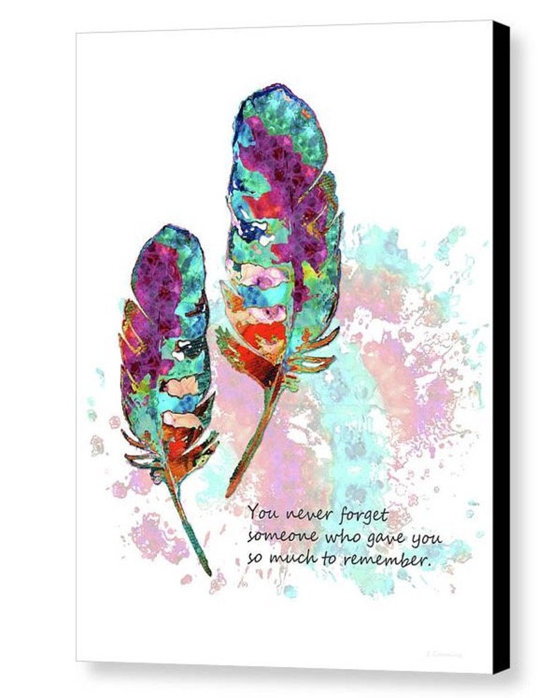Colorful Feather Art PRINT Native American Condolence Primary - Etsy