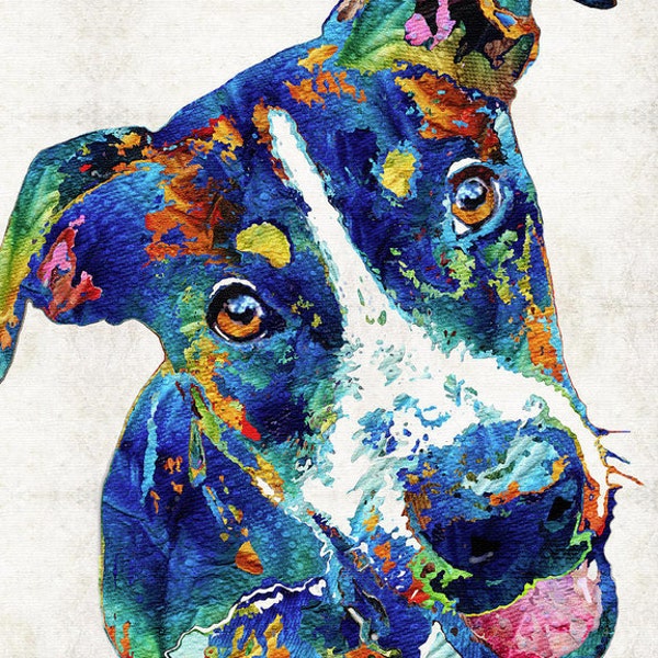 Colorful Dog Art - Etsy