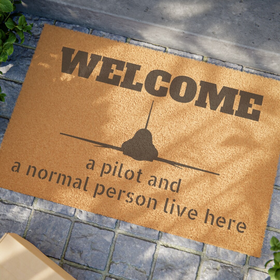 T-38 A Pilot and a Normal Person Lives Here Doormat Rug Outdoor Decor ...
