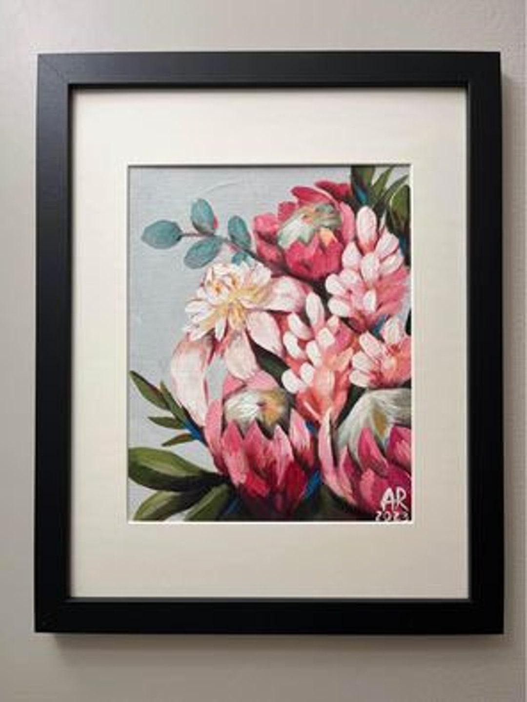 Flowers Canvas Artwork Pink Floral Canvas Exotic Flower Painting ...