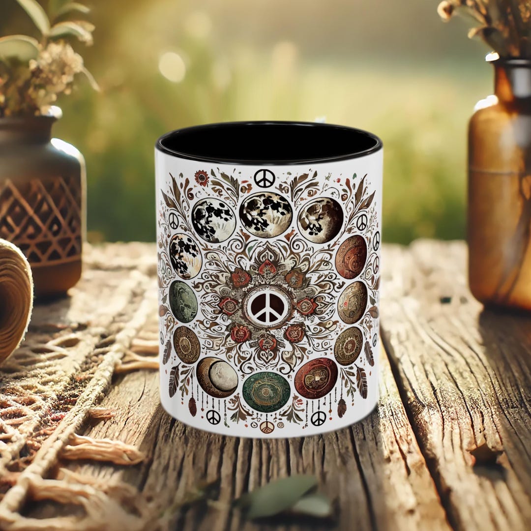 Peaceful Universe Mug, Boho Coffee Cup, Astrology Lover Gift, Celestial ...