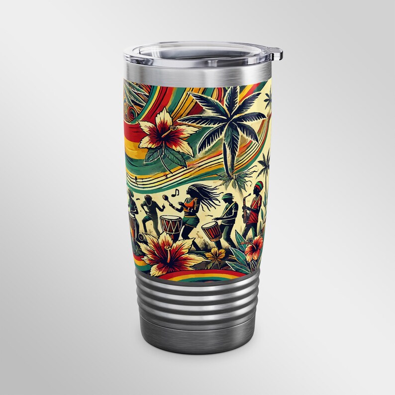 Reggae Vibes Tumbler: Tropical Music Stainless Steel Travel Mug - Etsy