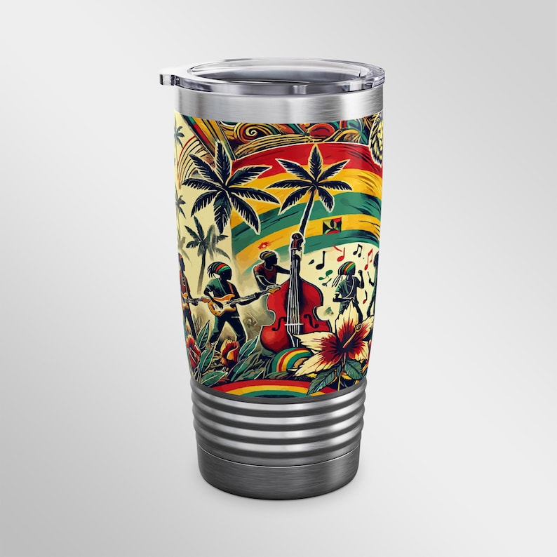 Reggae Vibes Tumbler: Tropical Music Stainless Steel Travel Mug - Etsy