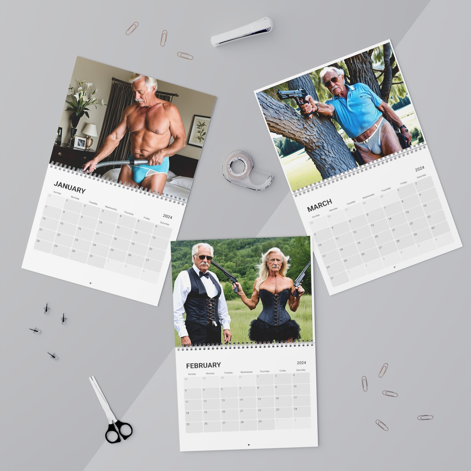 Calendar 2024 GILF With Guns Edition Gag Gift - Etsy