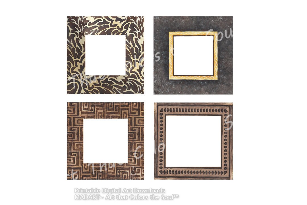 Printable 8x8 Inch Printable Photo Frames Greek Border Damask - Etsy