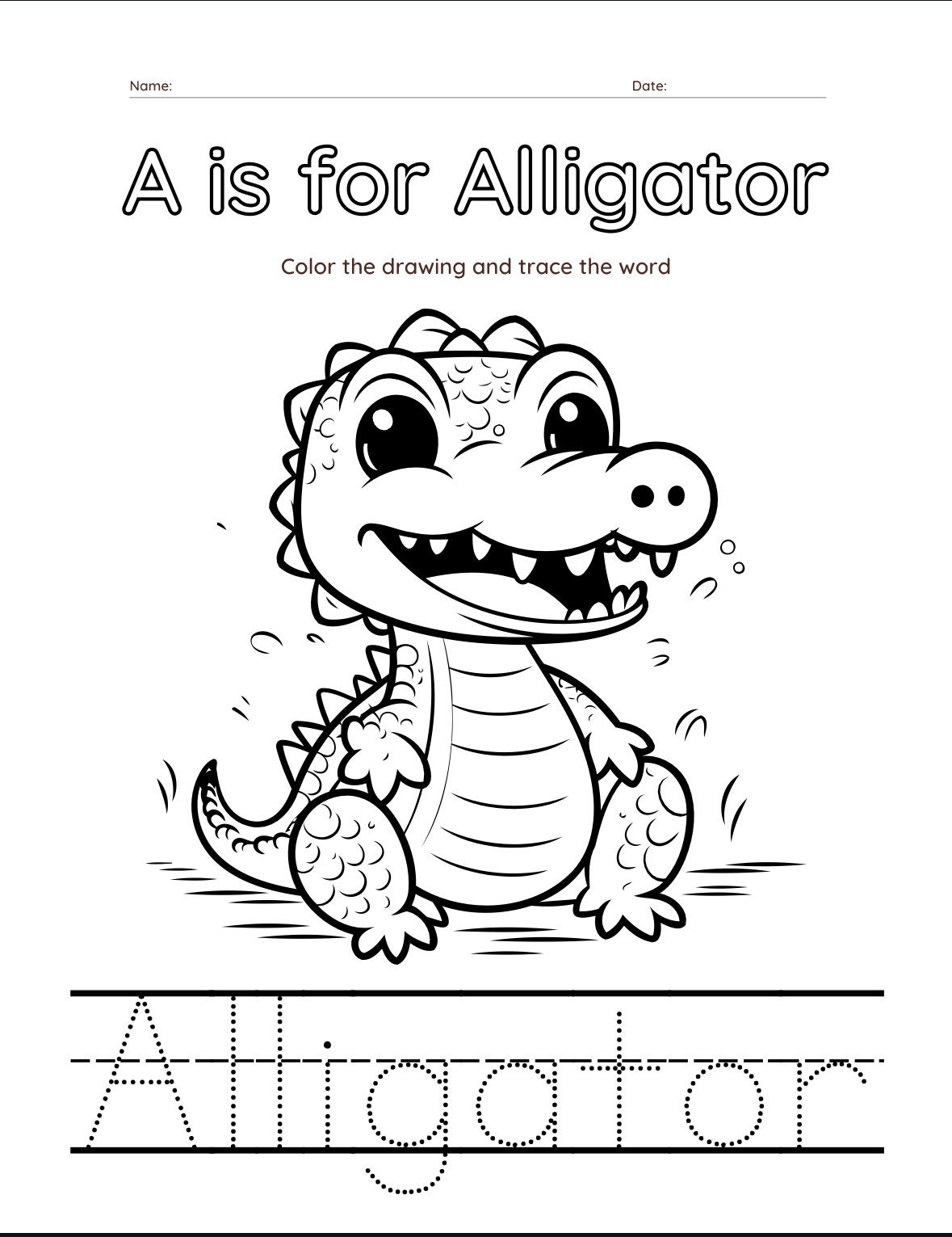 Animal Alphabet Colouring Pages, Letters A-Z, Letter Tracing ...