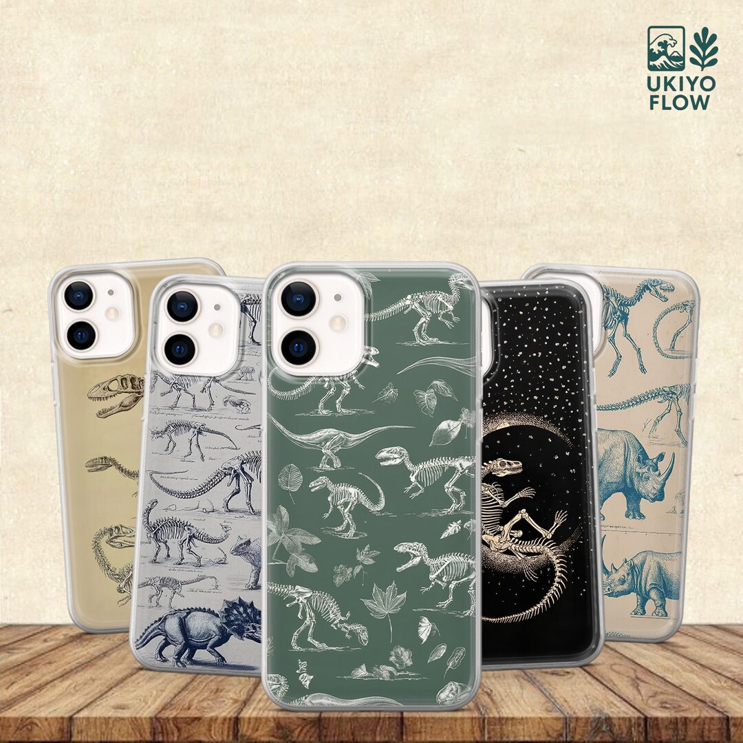 Prehistoric Dino Phone Case Extinct Dino Bones Cover for iPhone 17/16 ...