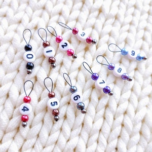Snag Free Stitch Markers - Small - Set of 10 -reds Purples and Browns ...