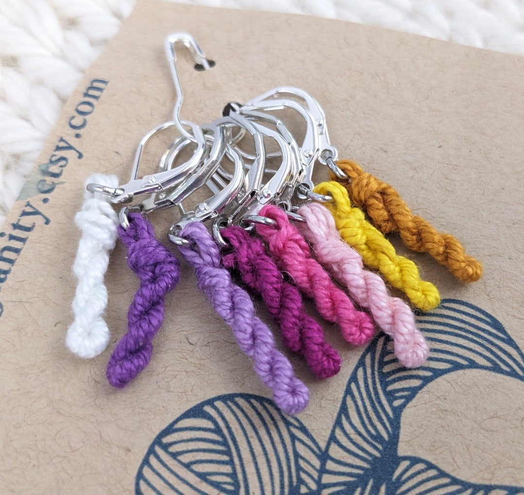 Removable Stitch Markers for Knitting or Crochet - Closable - Set of 8 ...