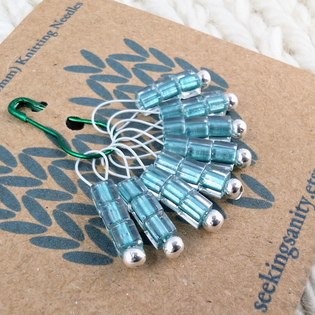 Glass Cube Stitch Markers for Knitting – Set of 8 Snag-free Loop Style ...