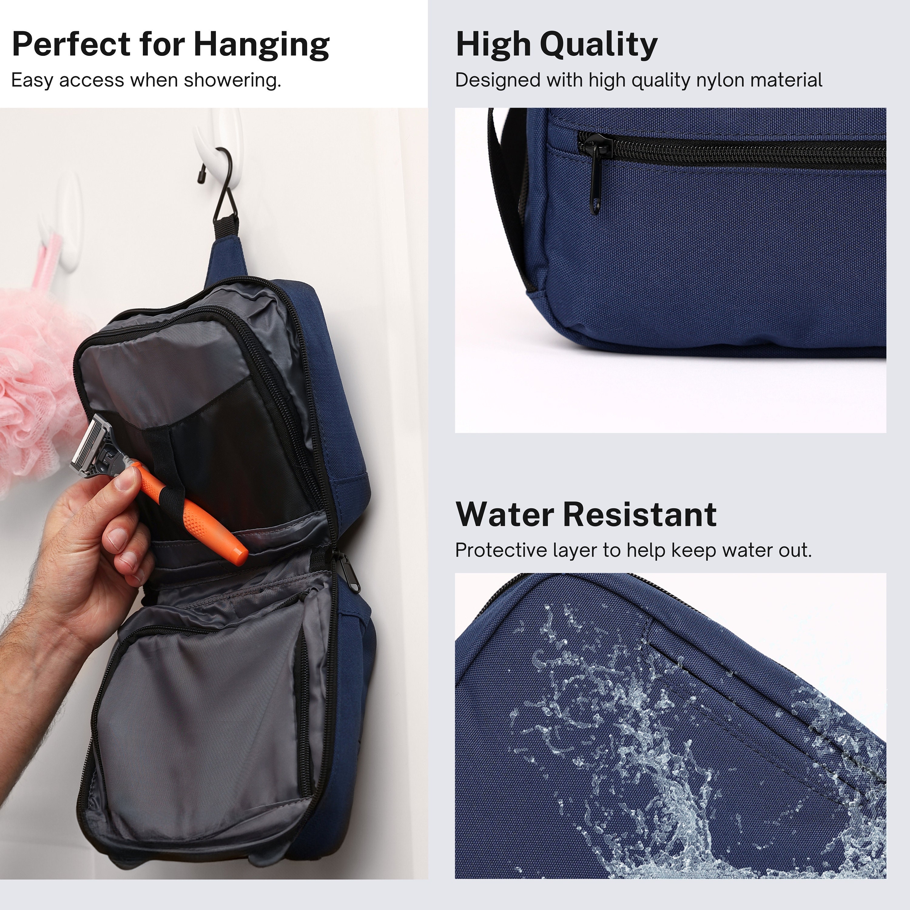 SHIFT Toiletry Bag for Men and Women With 2 Reusable Bottles Stay ...
