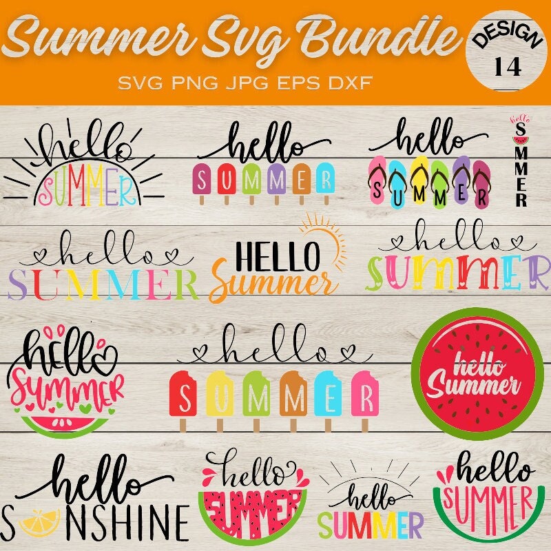 Hello Summer Svg, Welcome Summer Svg, Summer Sign Svg, Hello Summer ...