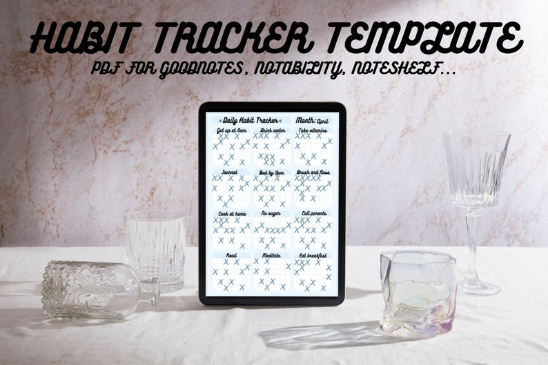 Habit Tracker PDF, Goodnotes Template, Monthly Habit Tracker, Simple ...