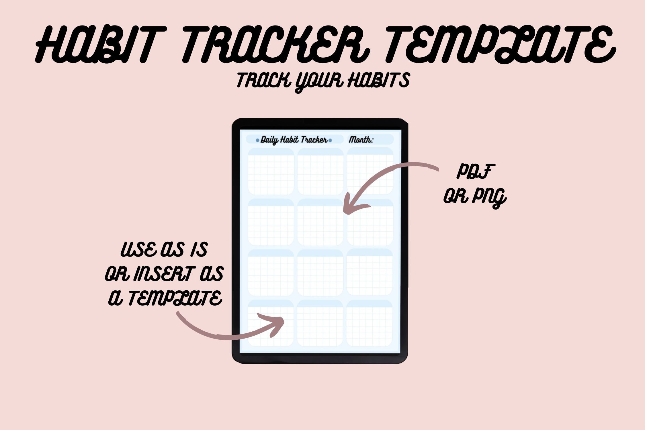 Habit Tracker PDF, Goodnotes Template, Monthly Habit Tracker, Simple ...