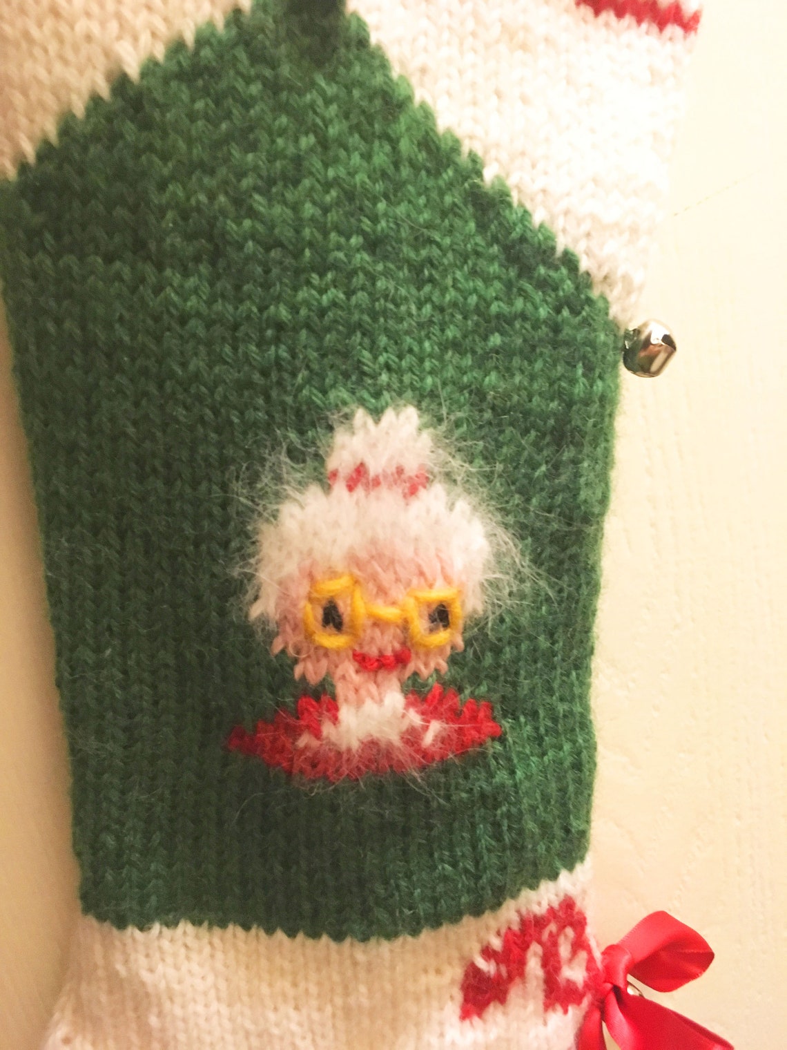 Knitting Pattern - Mrs. Claus Christmas Stocking (vintage Style) - Etsy